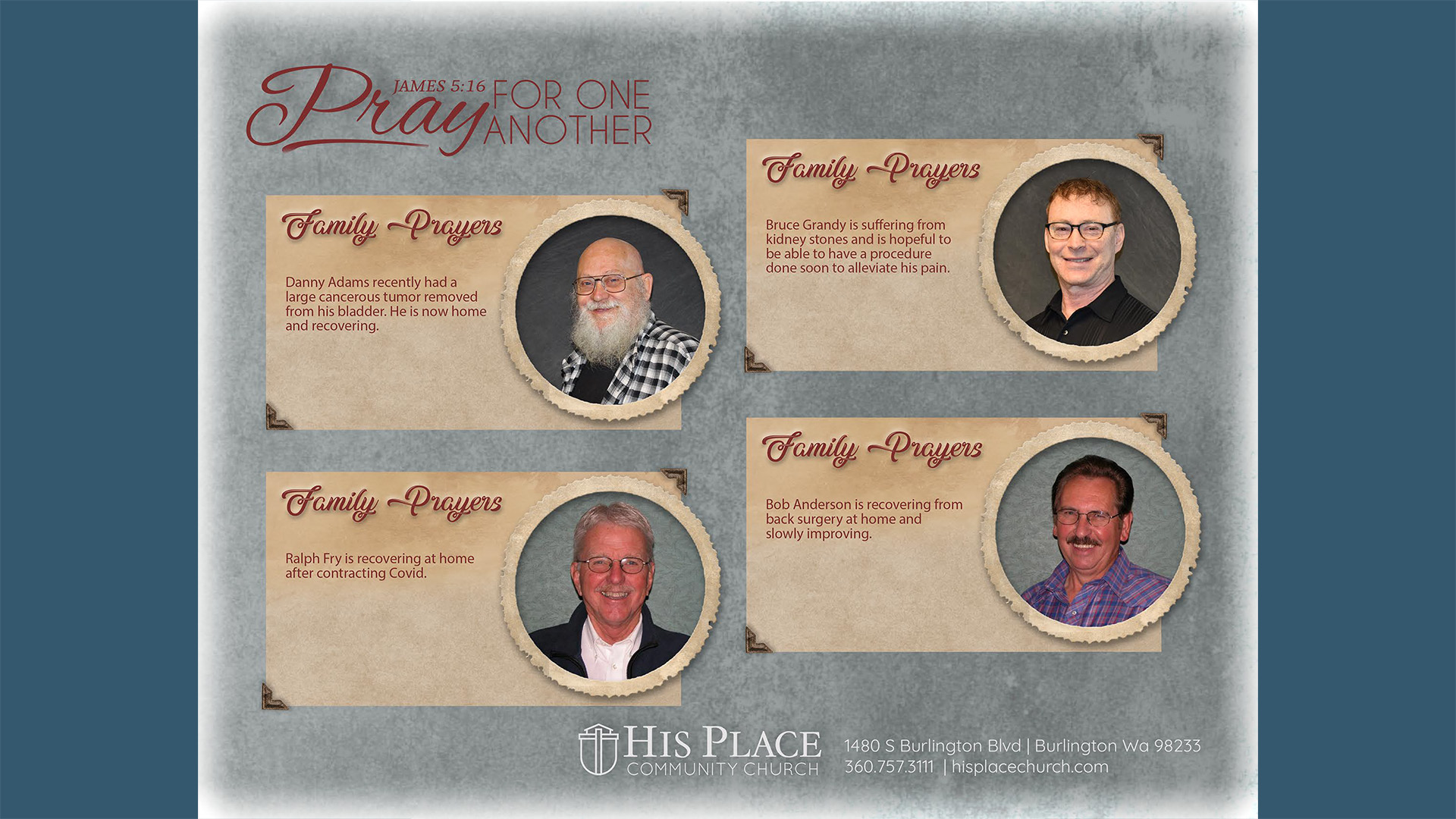 Pray For One Another - August 21, 2022 - His Place Community Church