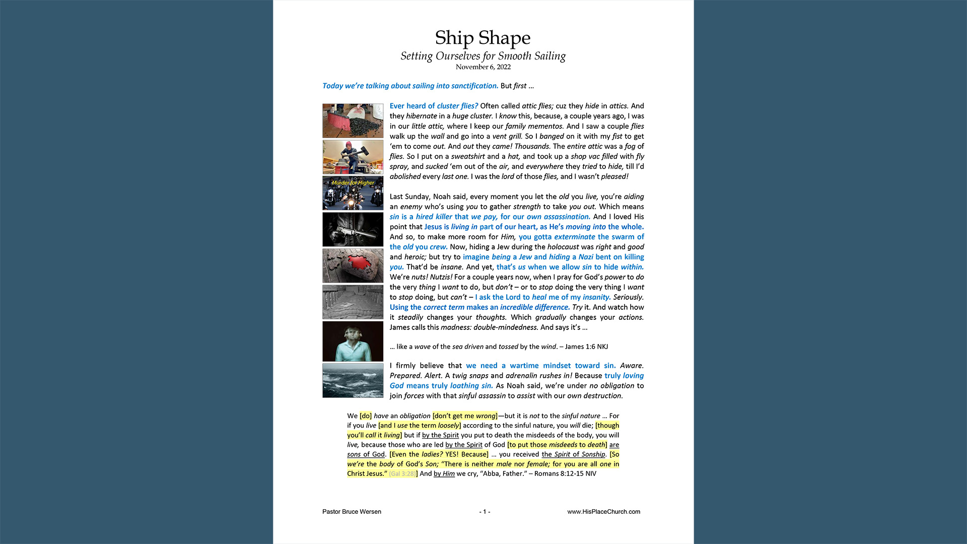 Ship Shape: Setting Ourselves for Smooth Sailing - His Place Community Church