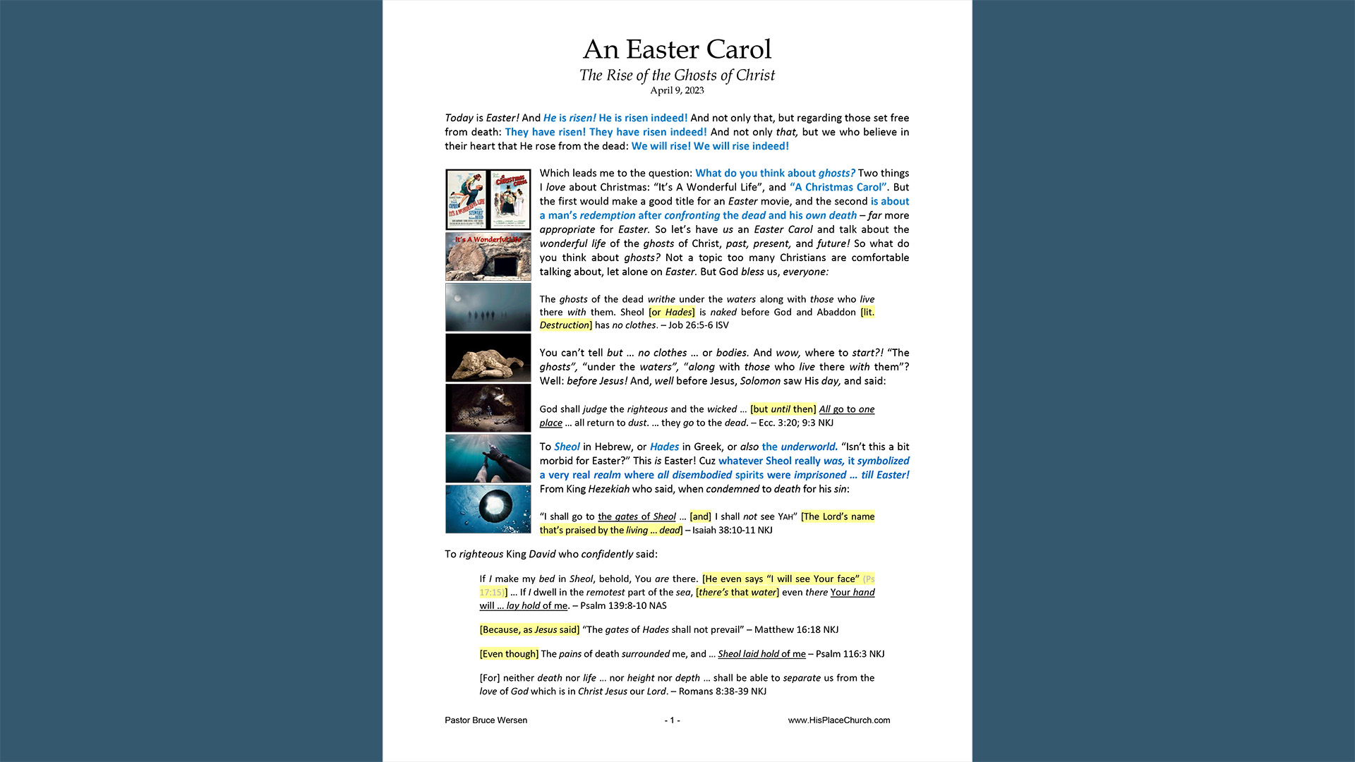 An Easter Carol: The Rise of the Ghosts of Christ - His Place Community ...