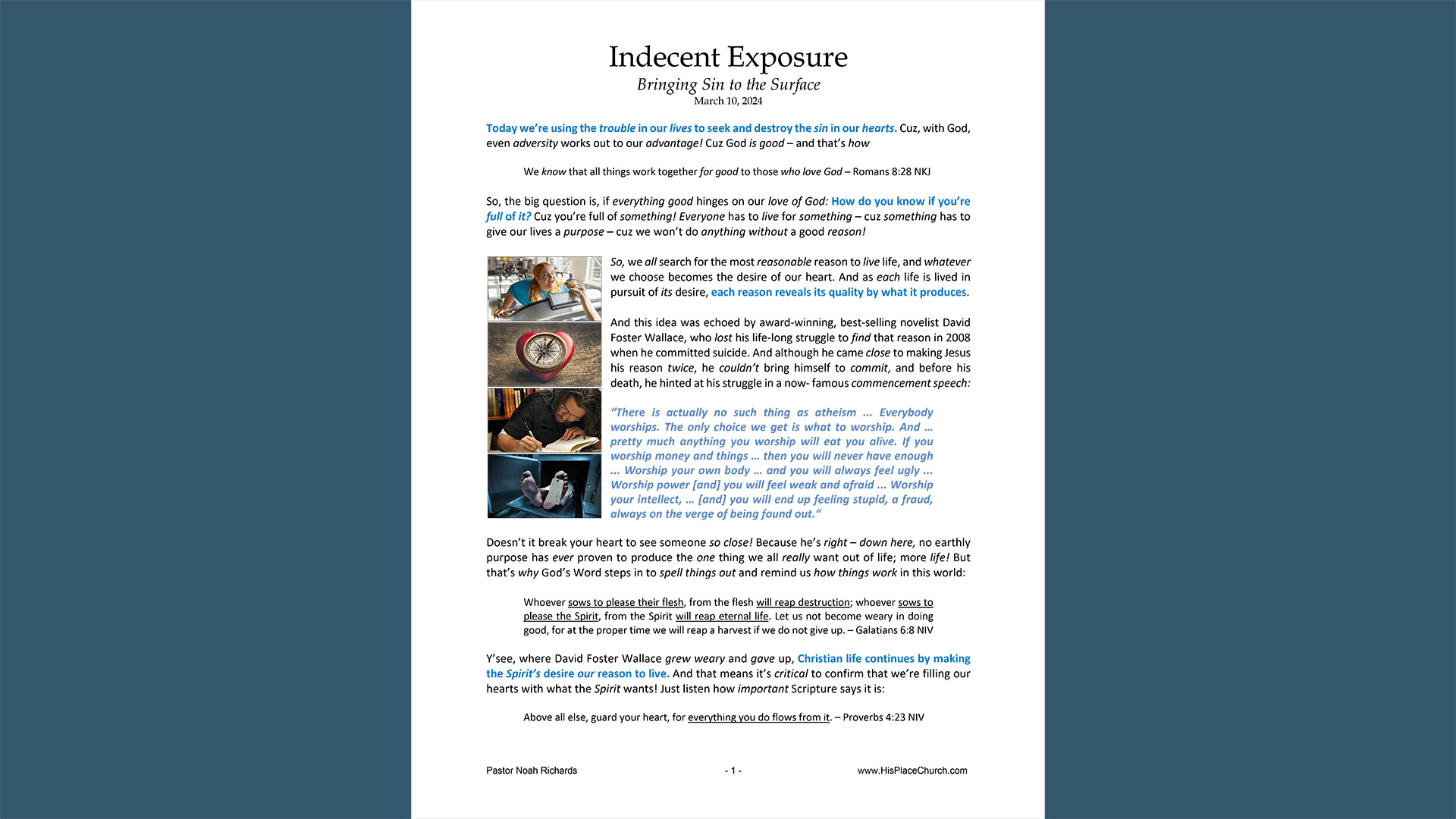 Indecent Exposure: Bringing Sin to the Surface - His Place Community Church