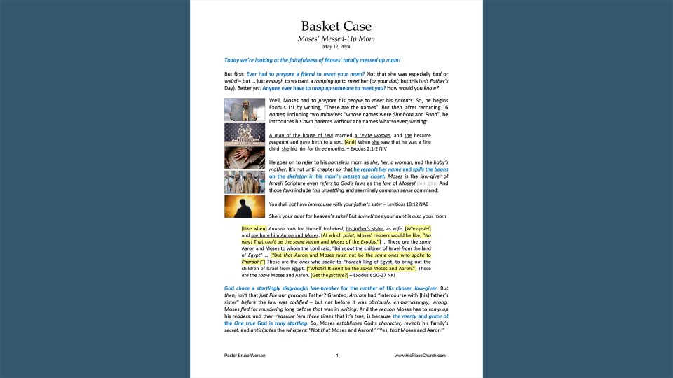 Sermon Transcripts – His Place Community Church