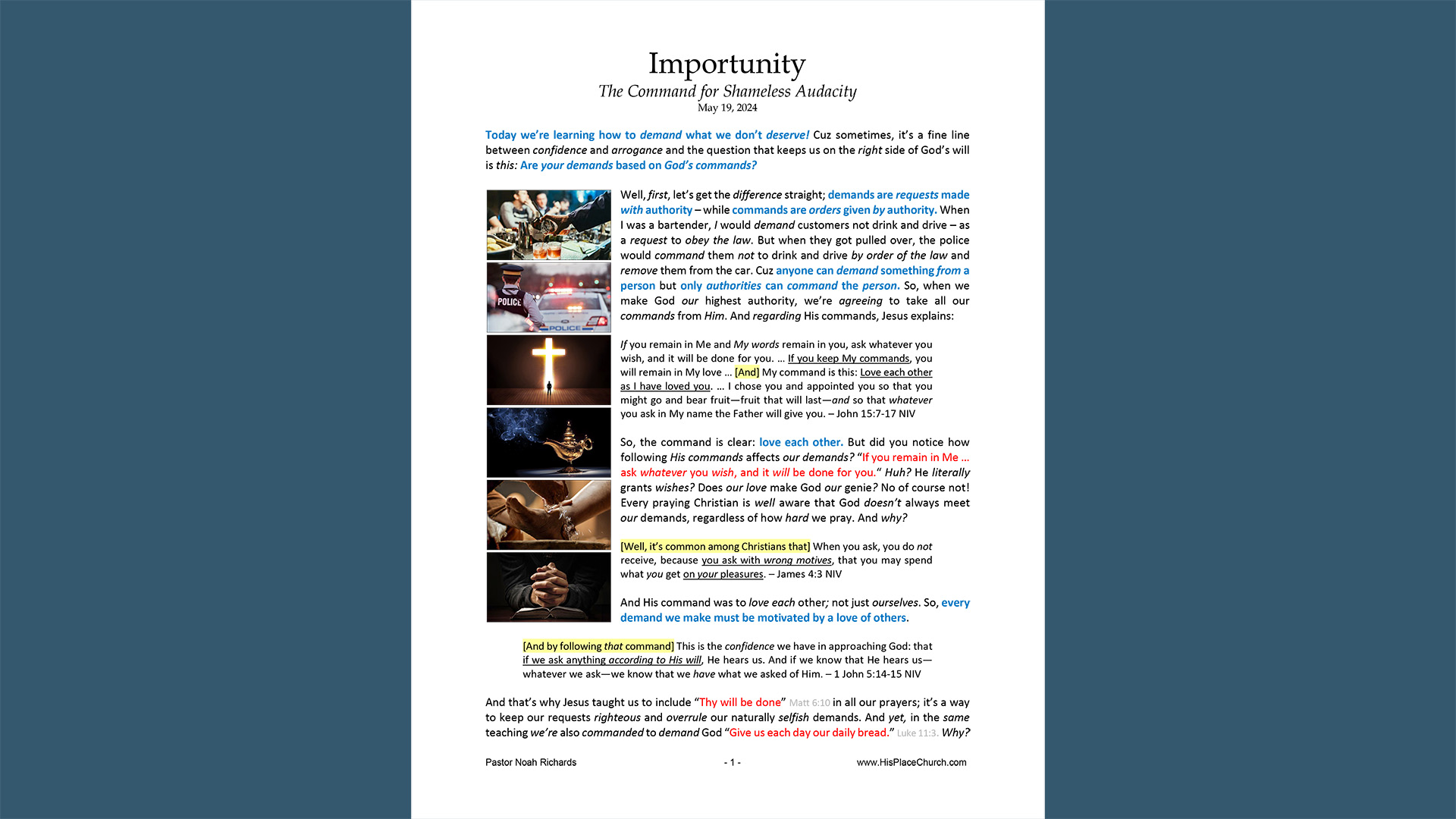 Importunity: The Command for Shameless Audacity - His Place Community ...