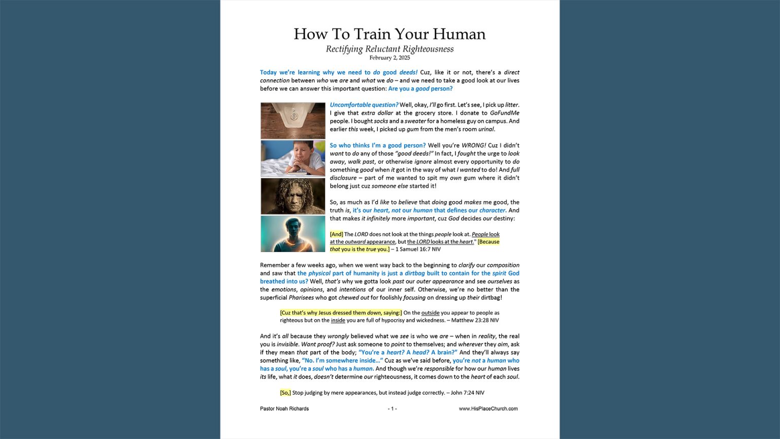 How to Train Your Human: Rectifying Reluctant Righteousness - His Place ...