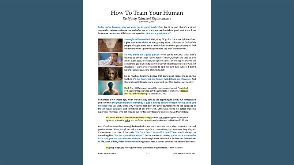 Sermon Transcripts Archives - His Place Community Church