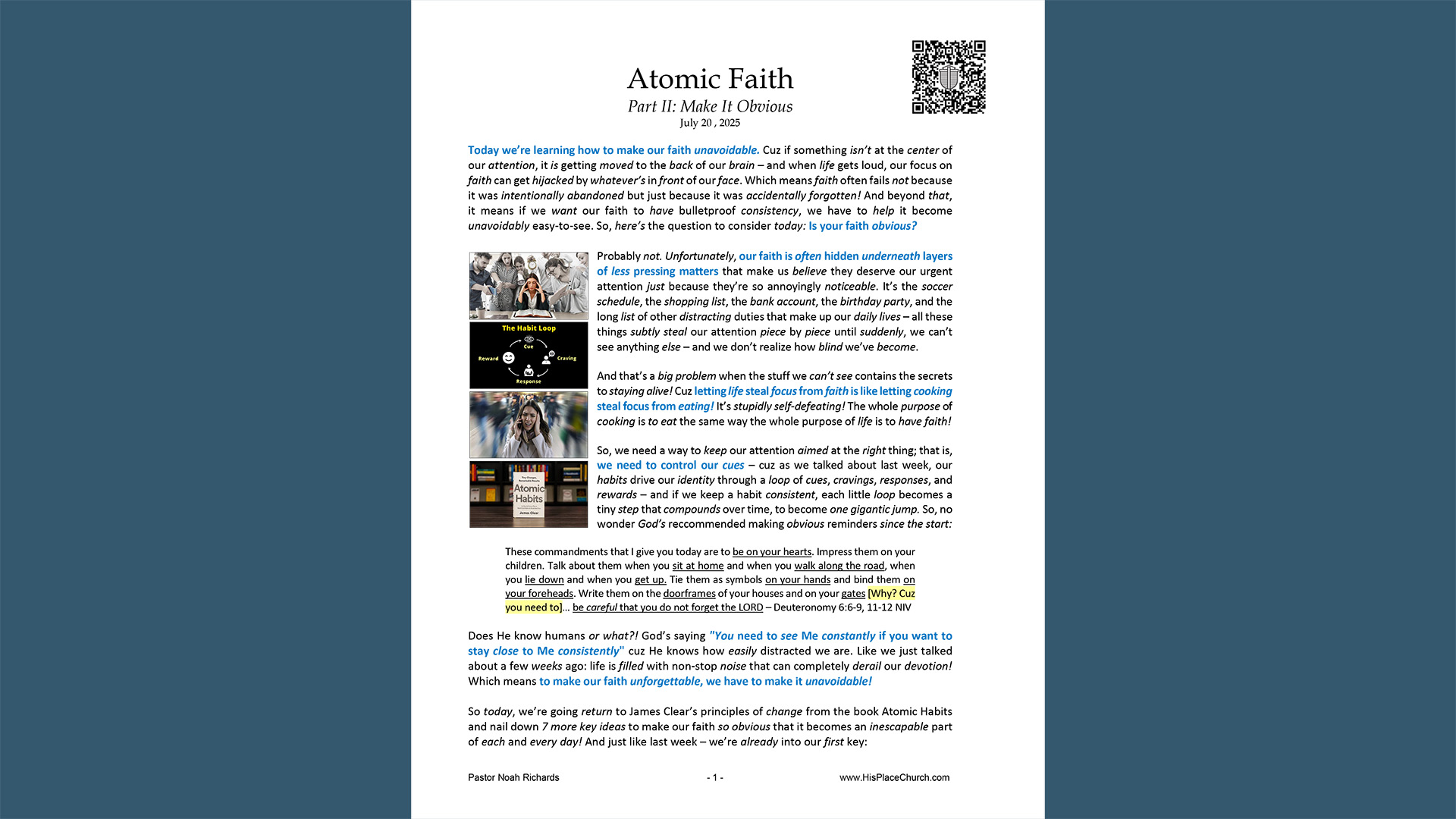 Atomic Faith Part II: Make It Obvious - His Place Community Church