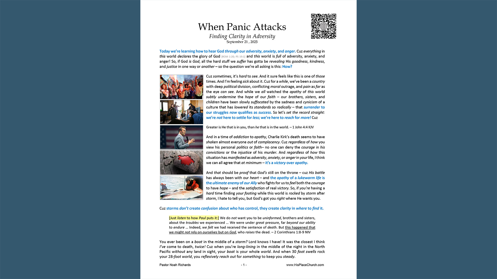 When Panic Attacks: Finding Clarity in Adversity - His Place Community ...